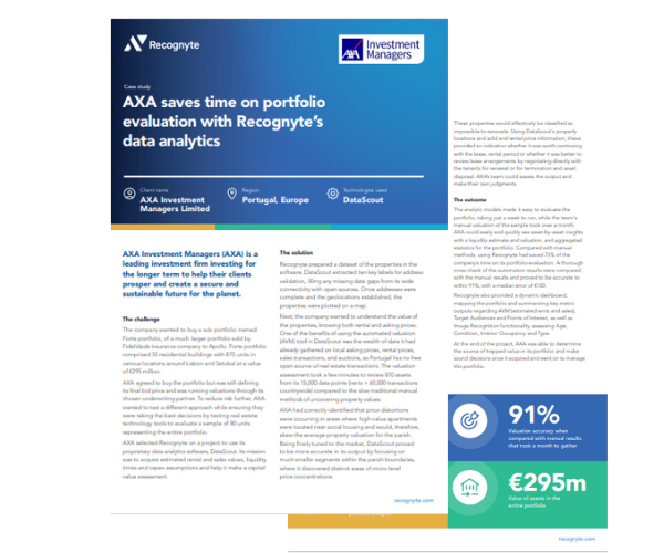 AXA saves time on portfolio evaluation with Recognyte’s data analytics ...